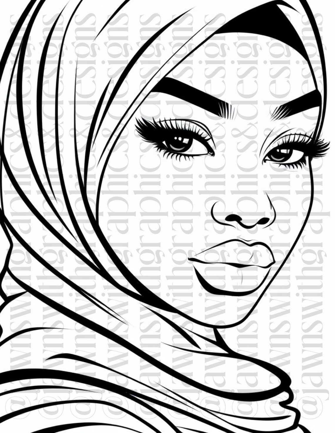 15 Muslim Women Coloring Pages, Printable PDF 8.5X11, Muslimah, Arabic ...