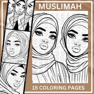 15 Muslim Women Coloring Pages, Printable PDF 8.5X11, Muslimah, Arabic ...