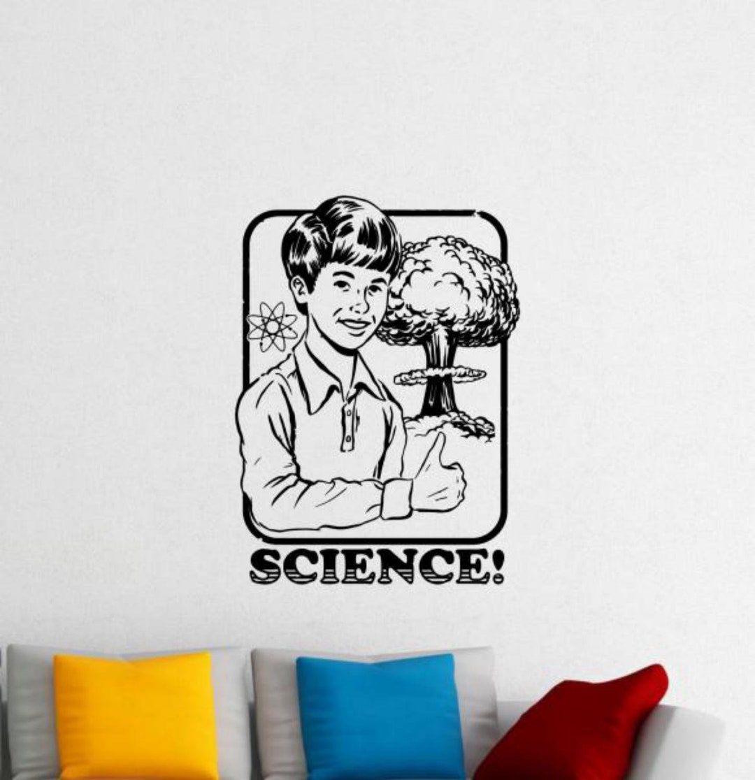 Science Wall Decal Vinyl Sticker Science Decor Stem Lab Sign Nuclear ...