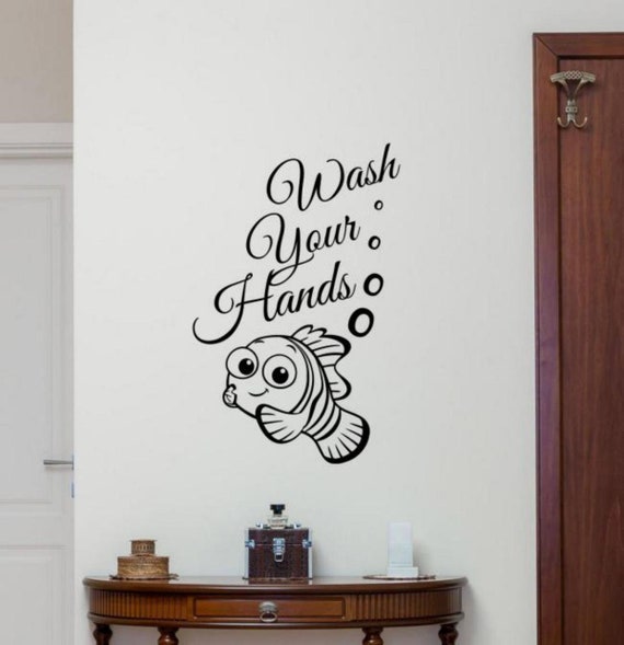Wash Your Hands Wall Decal Vinyl Sticker Bathroom Wall Decor - Etsy