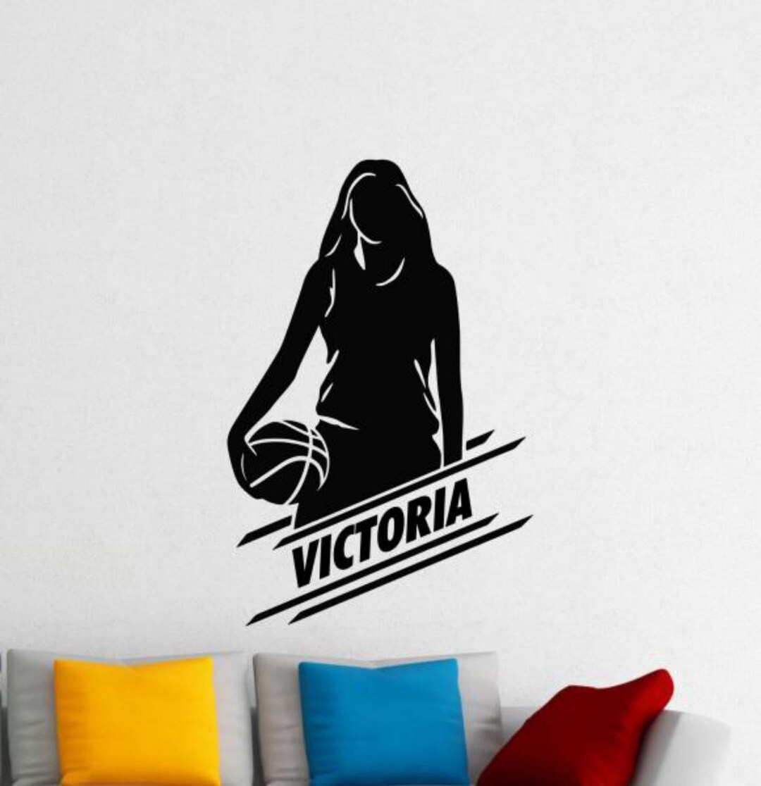 Custom Basketball Wall Decal Vinyl Sticker Girl Personalized Name ...