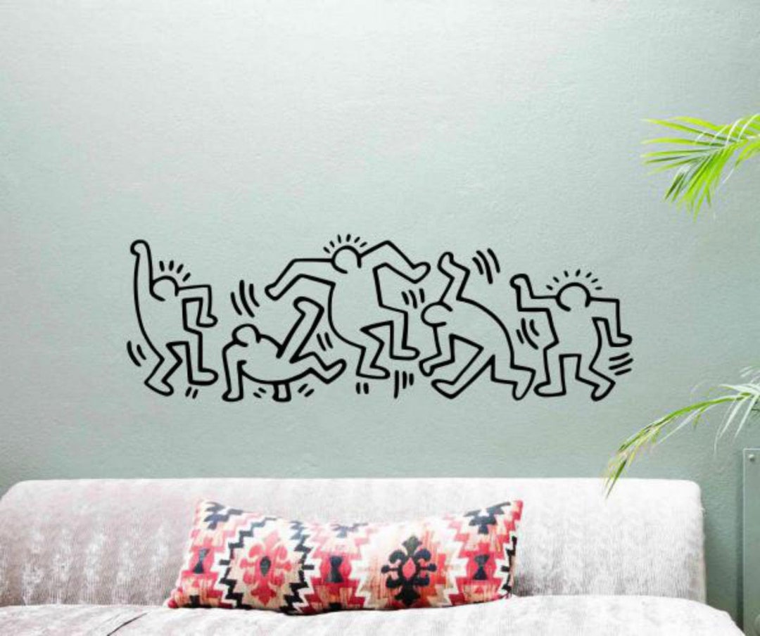 Wall Decal Keith Haring Inspired Vinyl Sticker Dancers Wall Decor Car ...