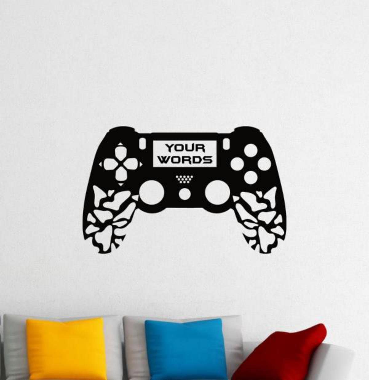 Custom Gamer Wall Decal Vinyl Sticker Personalized Name Controller Tag ...