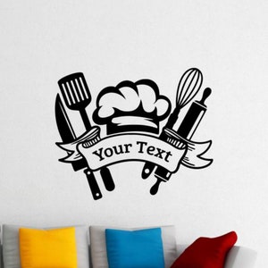 Personalized Kitchen Wall Decal Vinyl Sticker Cooking Custom Sign Text ...