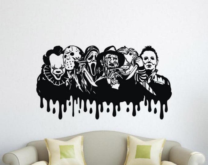 Horror Icon Decals, Horror Vinyl Stickers, Jason, Freddy, Ghostface ...