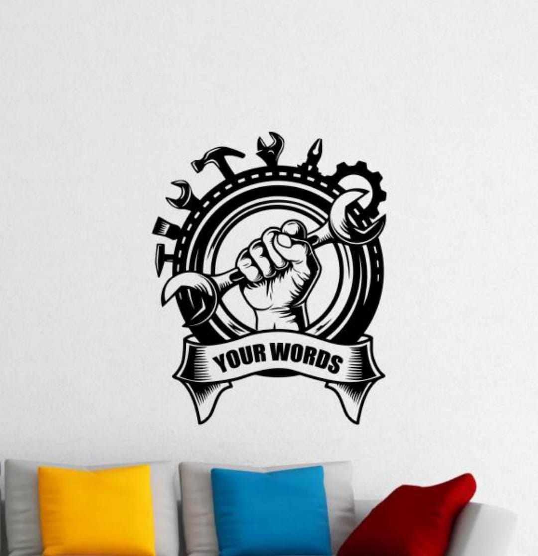 Handyman Wall Decal Vinyl Sticker Repair Sign Mechanic Garage Decor ...