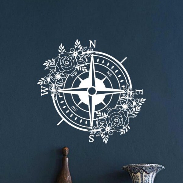 Compass Wall Decal - Etsy