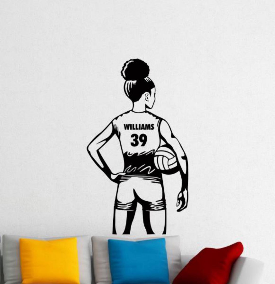 Personalized Volleyball Wall Decal Vinyl Sticker Girl Custom Name and ...