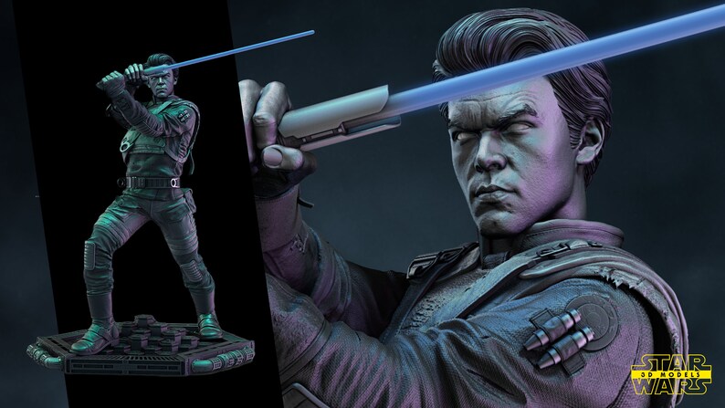 Cal Kestis star Wars Fan Art 3D Statue - Etsy