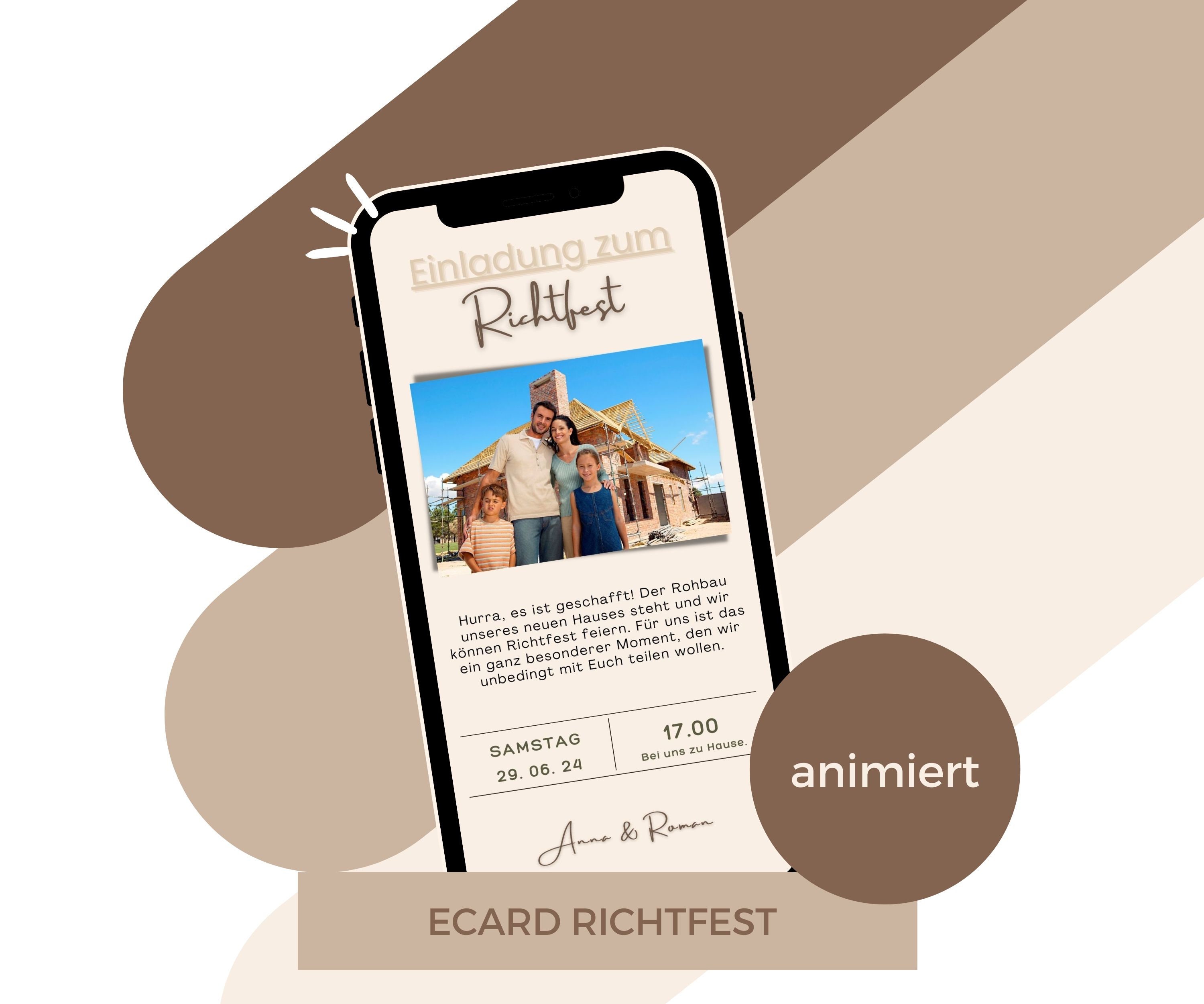 Invitation Topping-out Ceremony Animated Family House Construction - Etsy