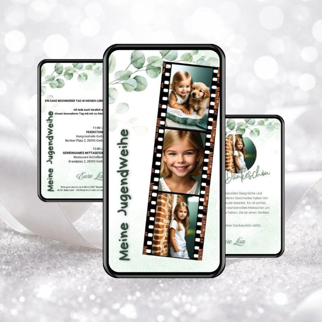 Digital Invitation for Youth Initiation Ceremony, Eucalyptus Design ...
