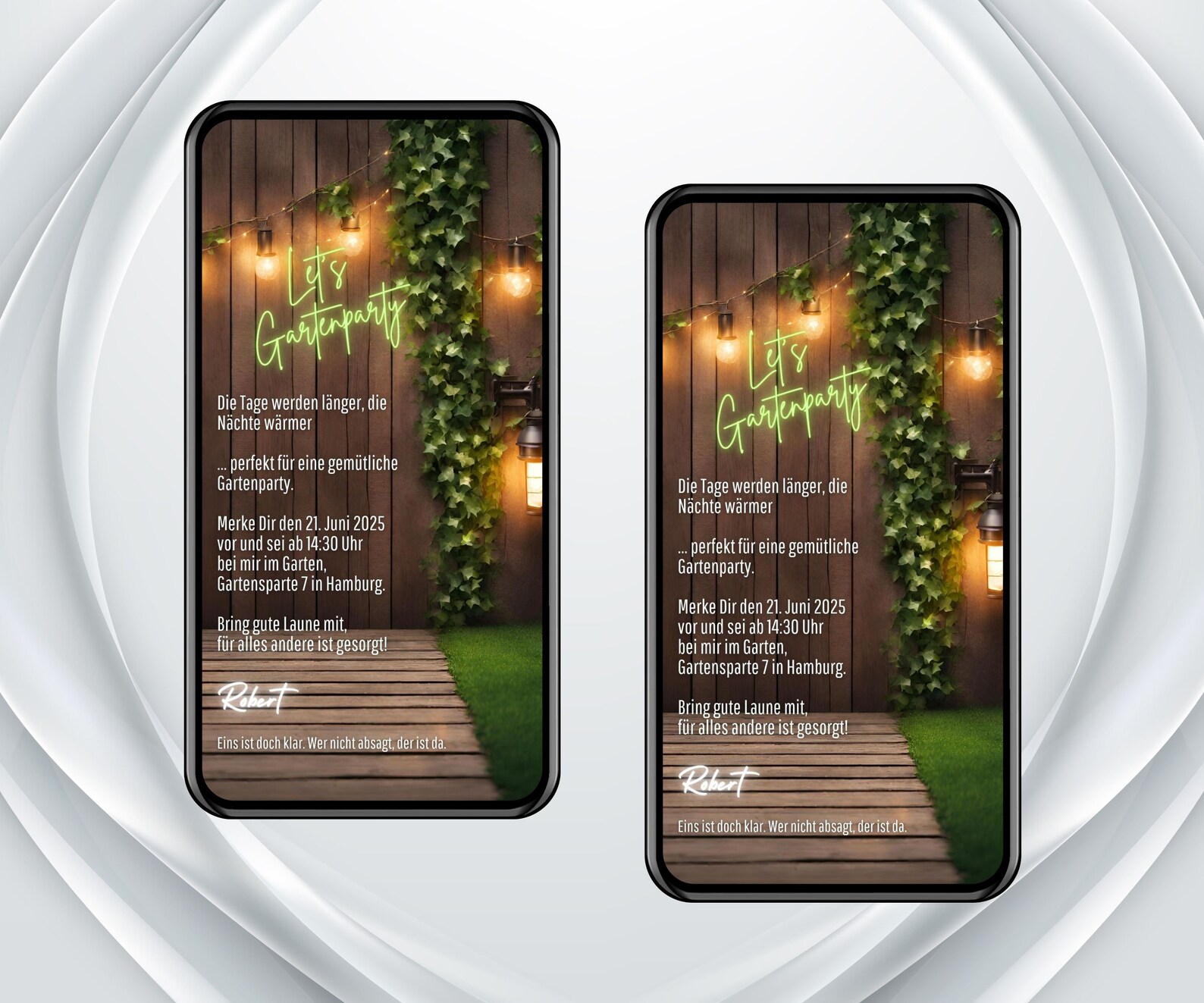 Digital Invitation Garden Party Rustic With Ivy Tendril | Whatsapp ...
