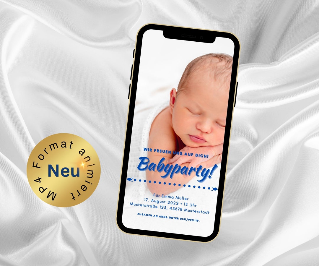 Ecard Invitation Personalized and Animated via Whatsapp to the Baby ...