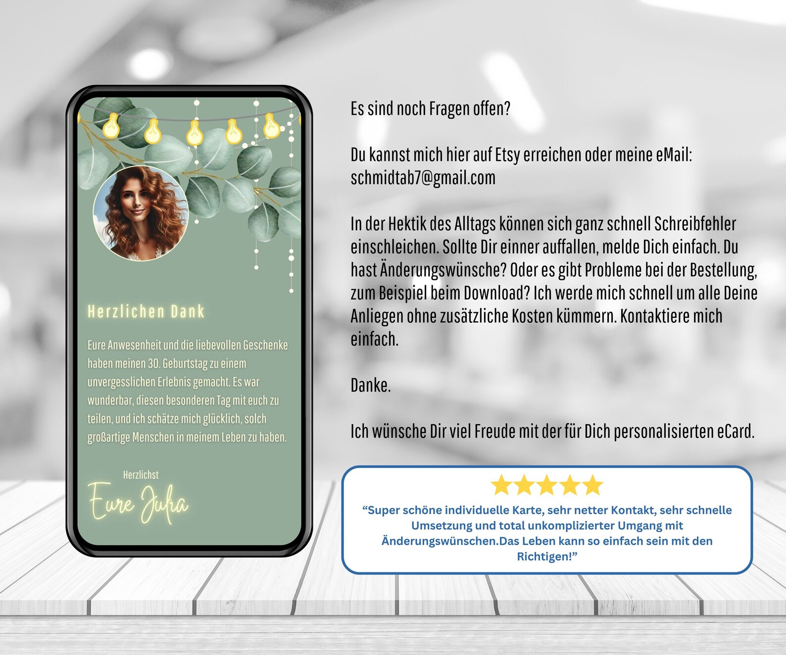 Digital Invitation Birthday Green, Ecard 30 40 50 60 Birthday Woman ...