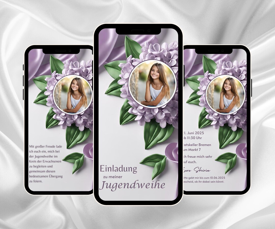 Digital Invitation Youth Consecration Lilac, Ecard Confirmation ...