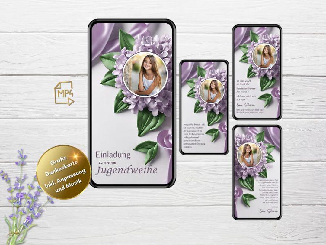 Digital Invitation Youth Consecration Lilac, Ecard Confirmation ...