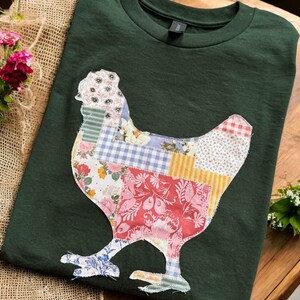 Embroidered Chicken Shirt, Embroidered Chicken Tee, Chicken Tshirt - Etsy