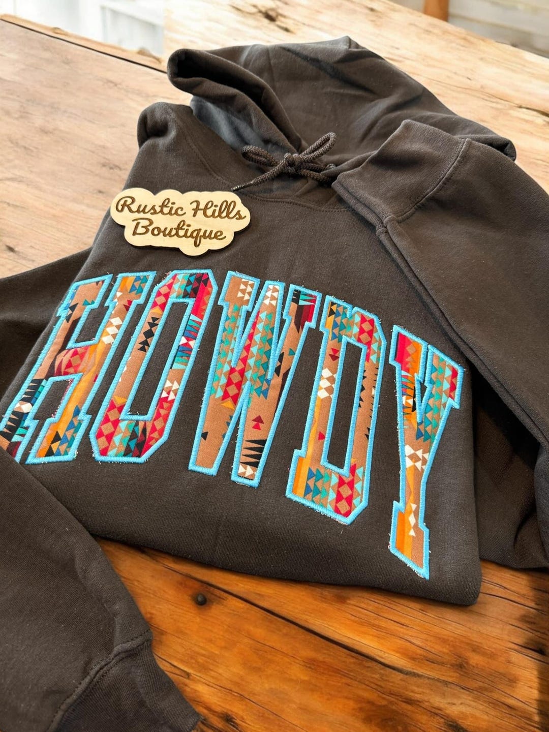 Howdy Aztec Embroidered Hoodie, Western Embroidered Sweatshirt - Etsy