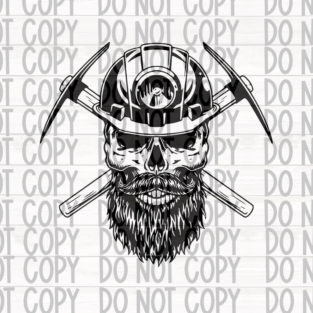 Coal Miner Skull Svg, Bearded Miner SVG, Coal - Etsy
