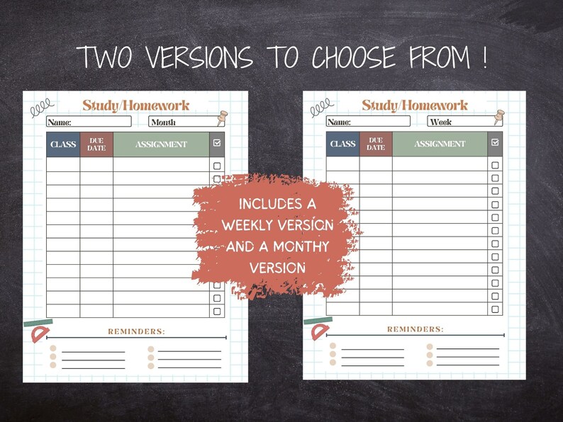 Assignment Tracker, Assignment Printable List, Homework Tracker, Assessment Tracker, Letter PDF ...