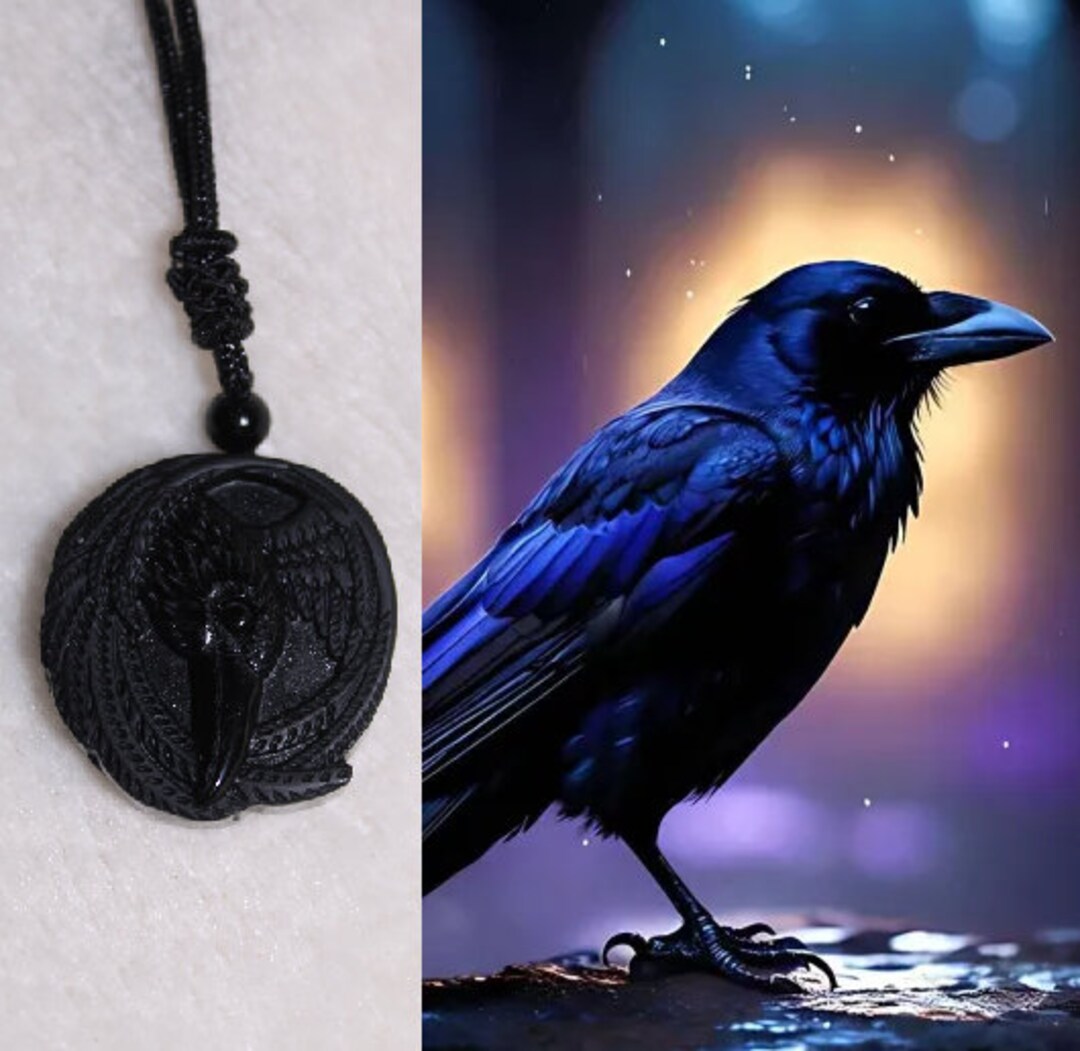 The Raven Haunted Pendant Spirit Animal, Wisdom, Magic, Death, Rebirth ...