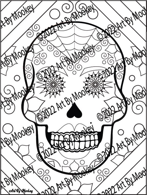 Sugar Skull Adult Color Therapy - Etsy