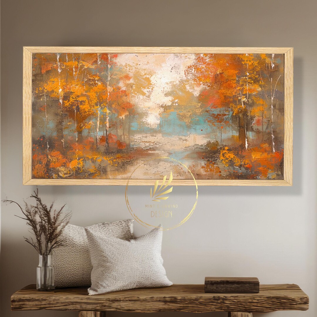 Horizontal Autumn Abstract Canvas Roll Unstretched Wall Art Prints - Etsy