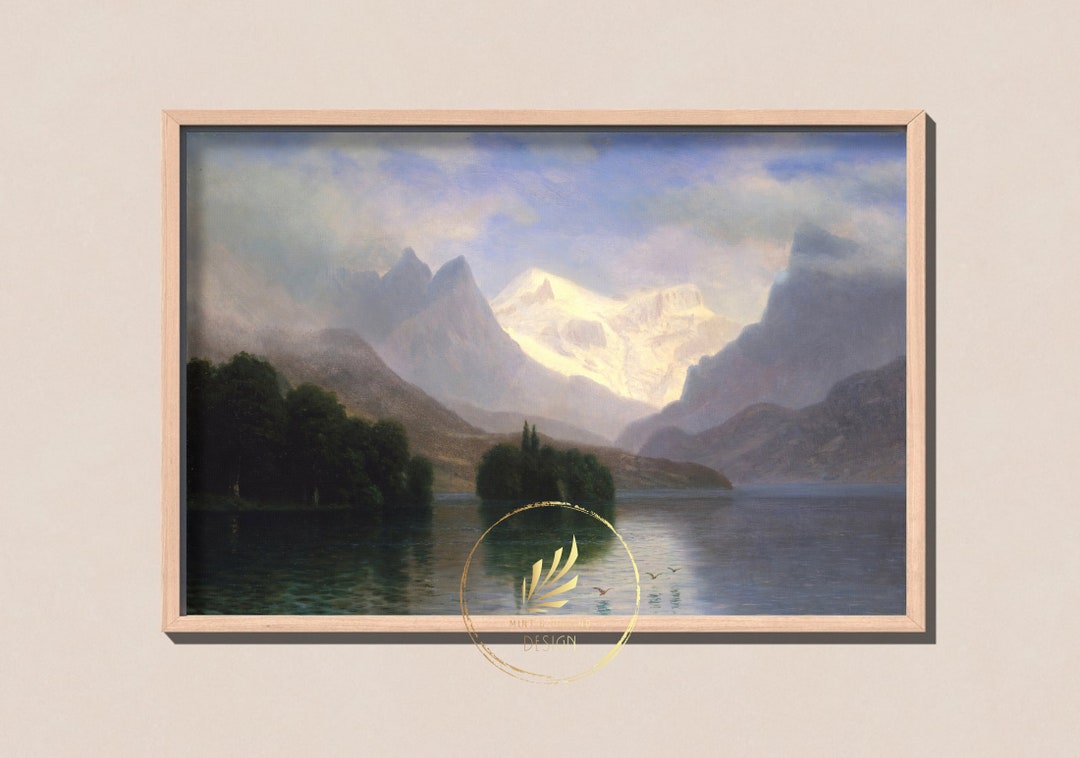 Mountainscape, Digital Printable Wall Art, Art Print, Vintage Landscape ...