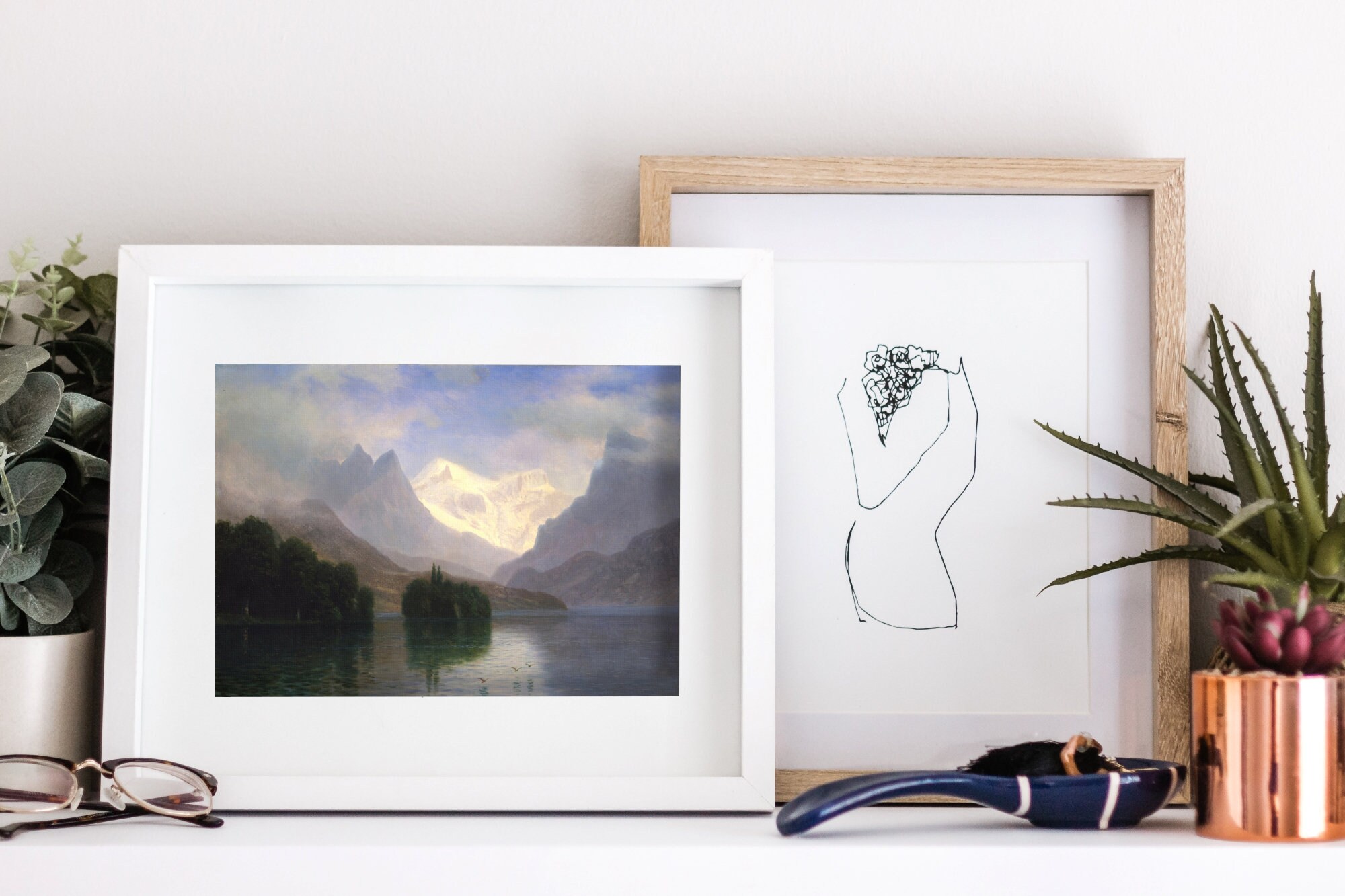 Mountainscape, Digital Printable Wall Art, Art Print, Vintage Landscape ...