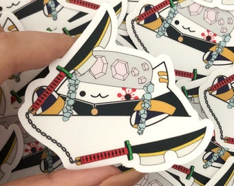 Flame Pillar Hashira Cat Sticker - Etsy