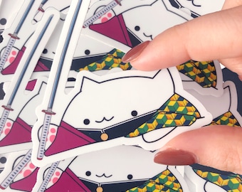 Mist Pillar Hashira Cat Sticker - Etsy