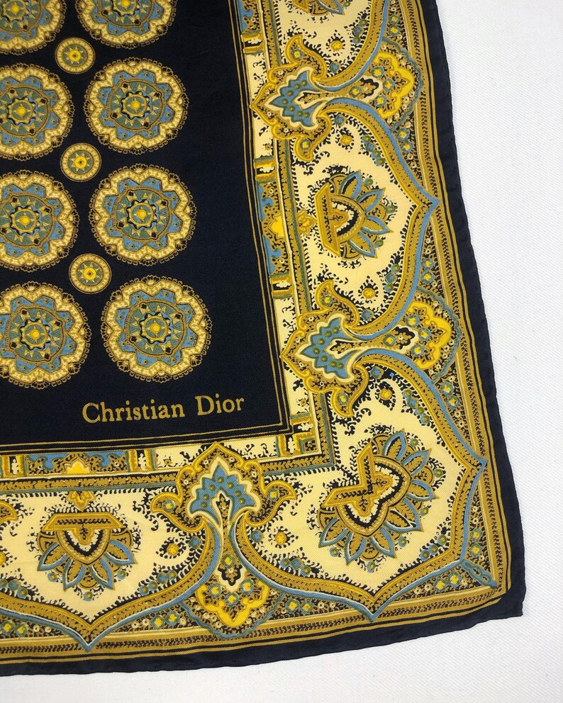 Rare Vintage Christian Dior Silk Bandana Handkerchief Made in England ...