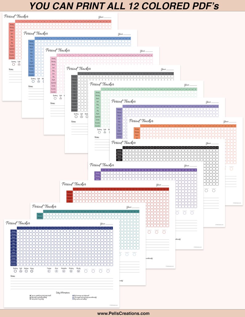 Period Tracker Printable, Menstrual Cycle Planner, Fertility Tracker ...