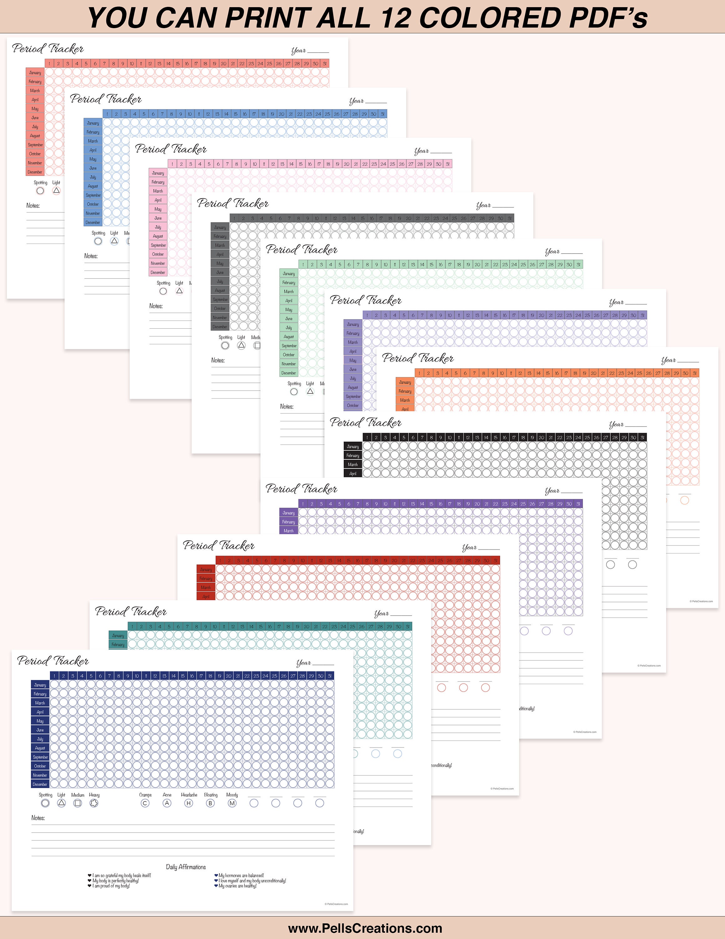 Period Tracker Printable, Menstrual Cycle Planner, Fertility Tracker ...