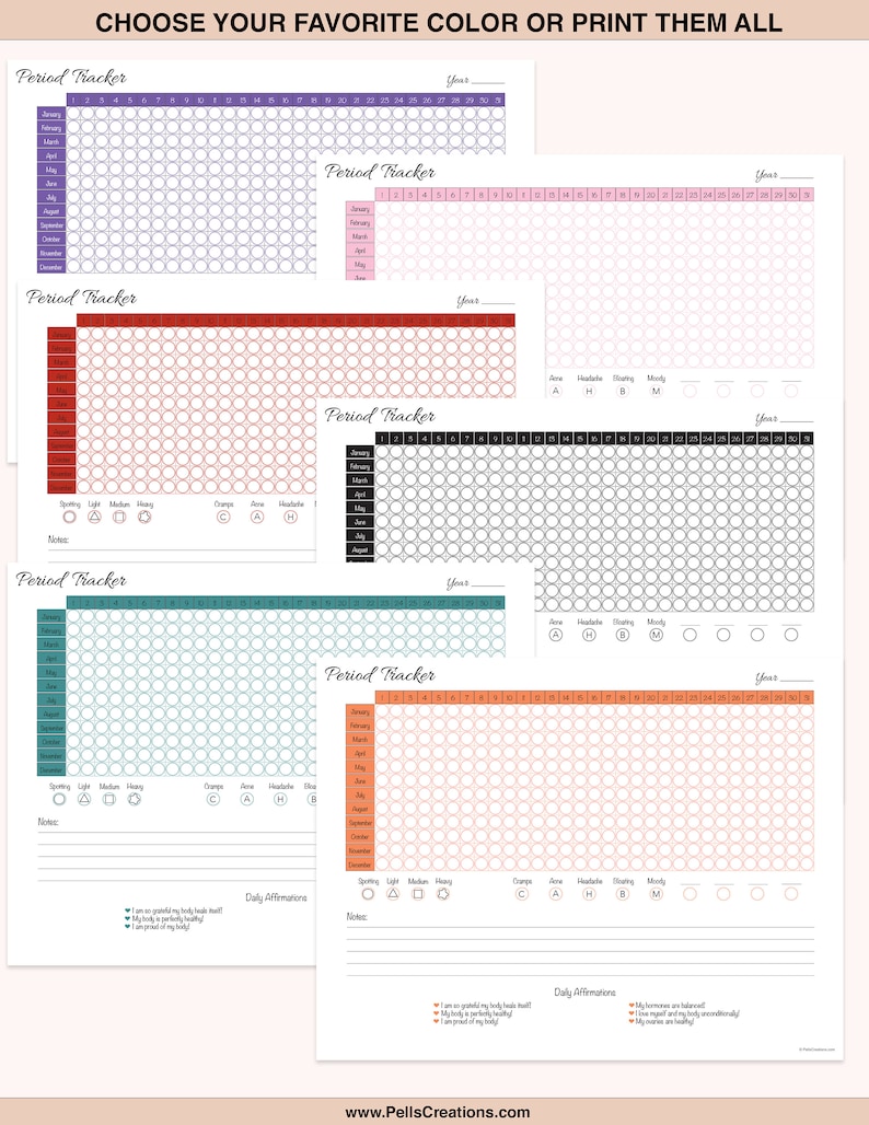 Period Tracker Printable, Menstrual Cycle Planner, Fertility Tracker ...