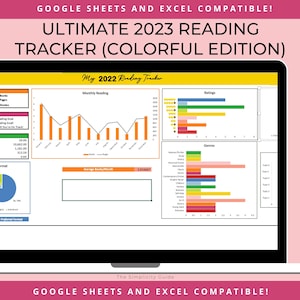 Colorful 2024 Annual Reading Tracker Spreadsheet, Book Track ...