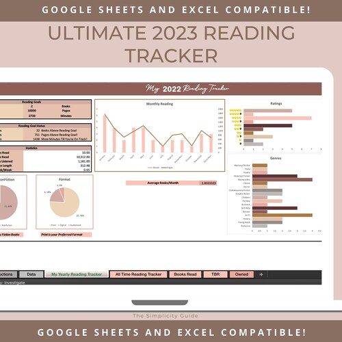 Book Tracker Book Inventory Spreadsheet Digital Reading - Etsy