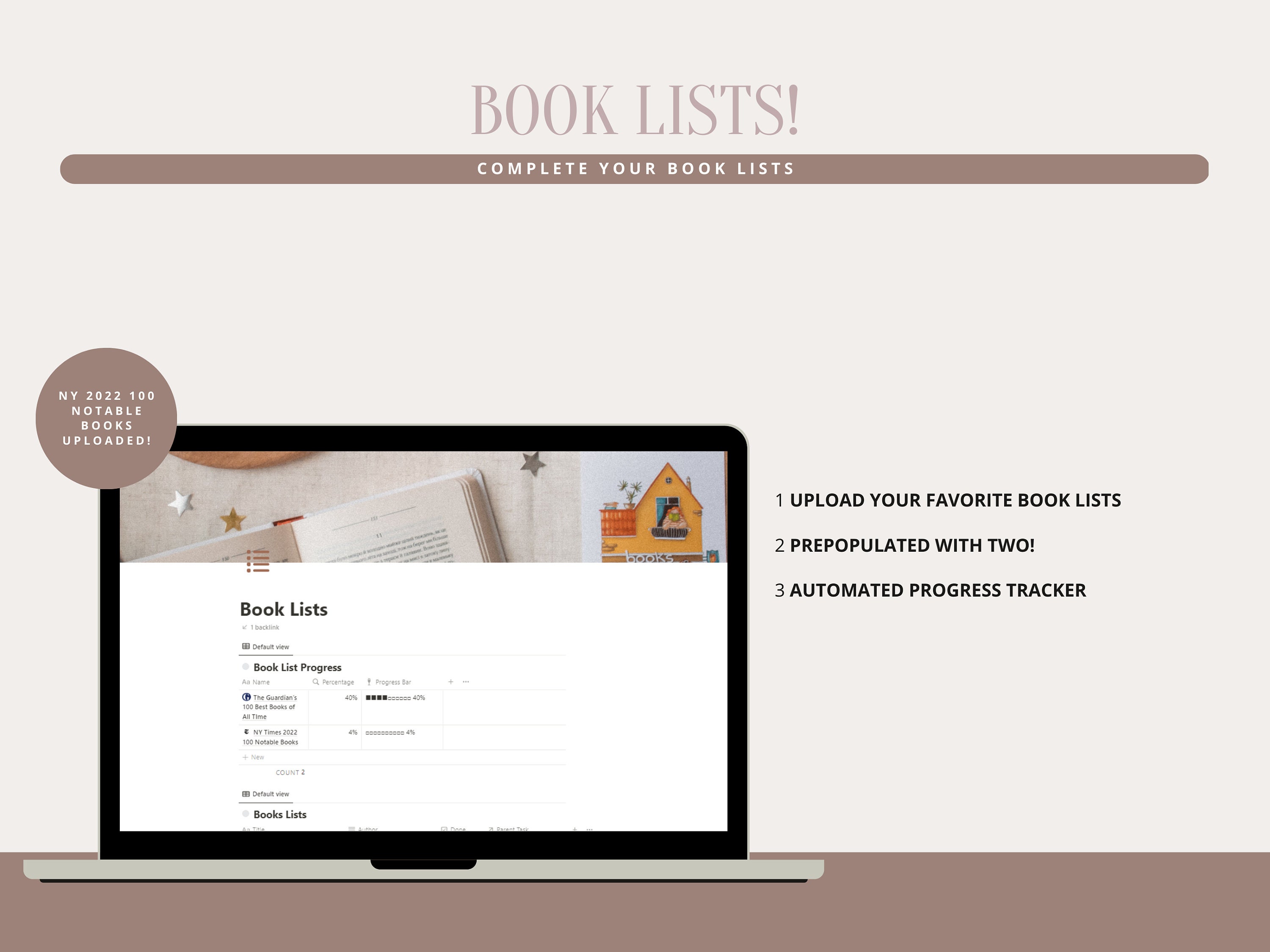 Notion Template Reading Tracker | Notion Book Tracker Dashboard, Reading Planner, TBR, Reading ...