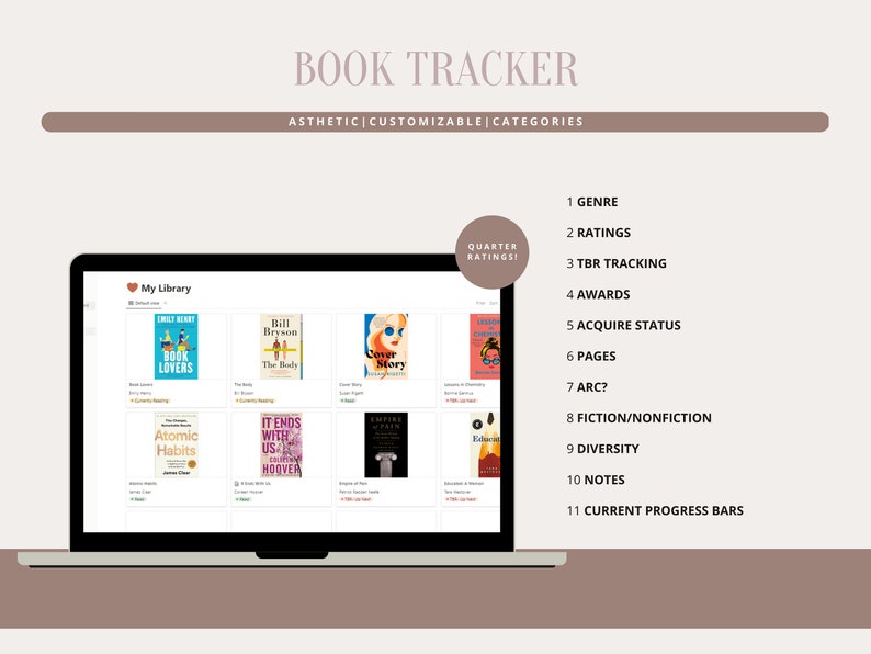 Notion Template Reading Tracker | Notion Book Tracker Dashboard ...