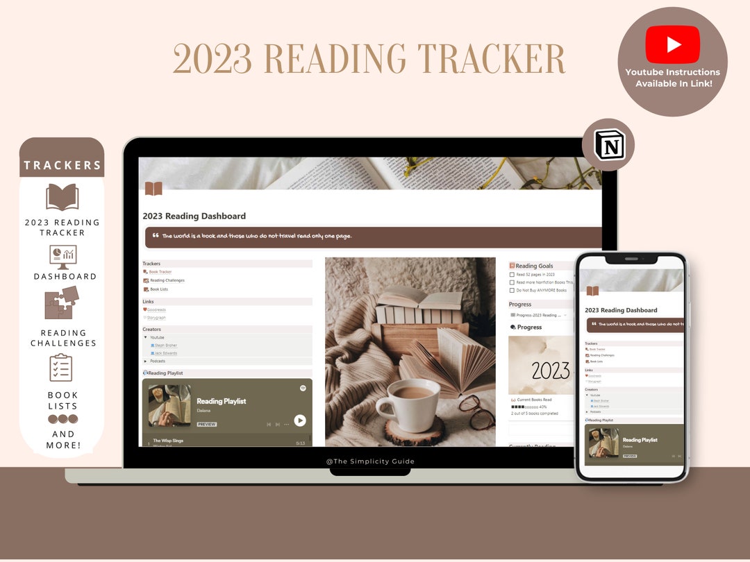 Notion Template Reading Tracker | Notion Book Tracker Dashboard ...