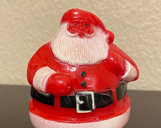 Vintage Rosbro Plastic Santa Claus on Skies Candy Container / Vintage ...