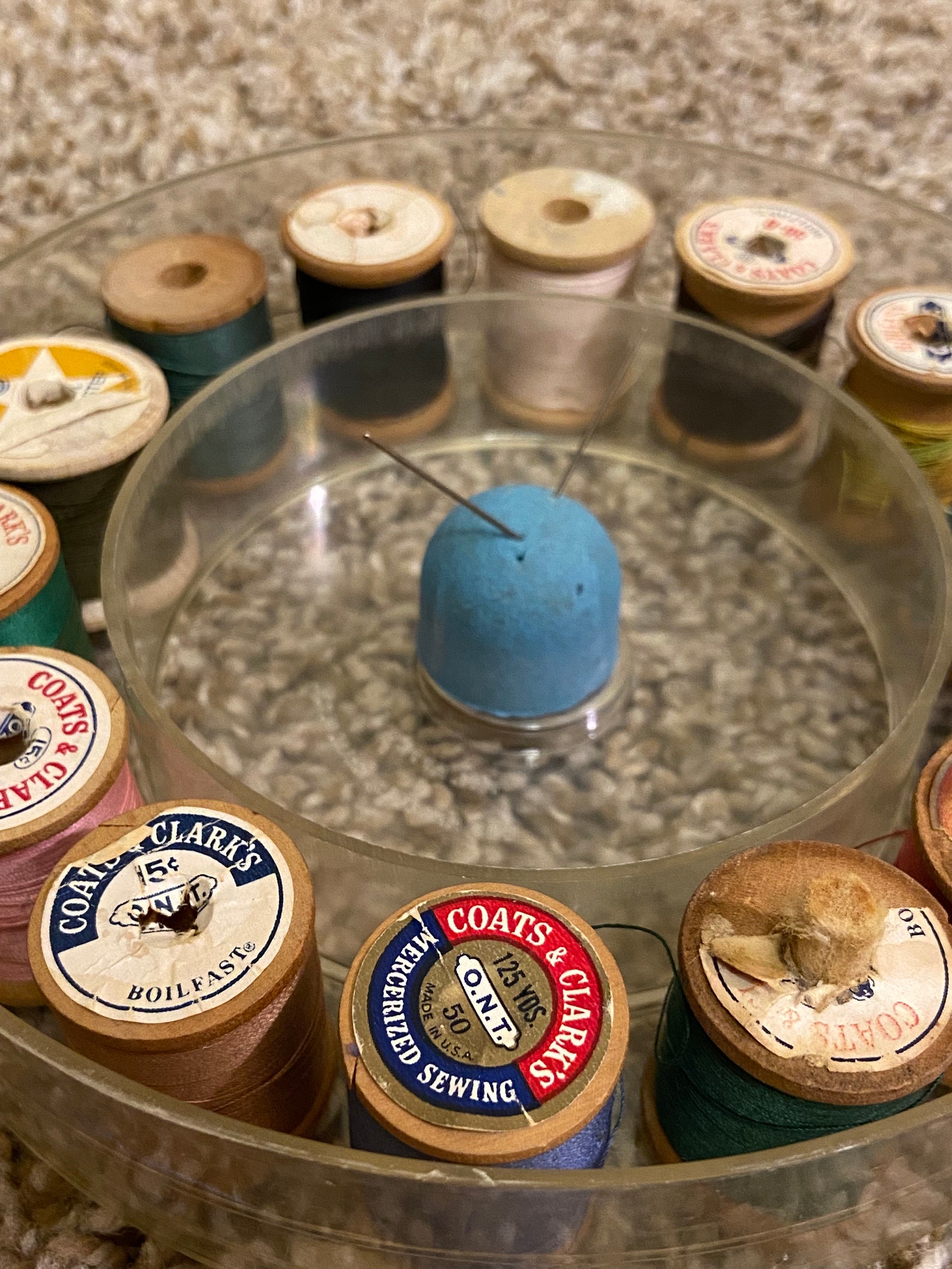 Vintage Wooden Spool Round Plastic Holder - Etsy