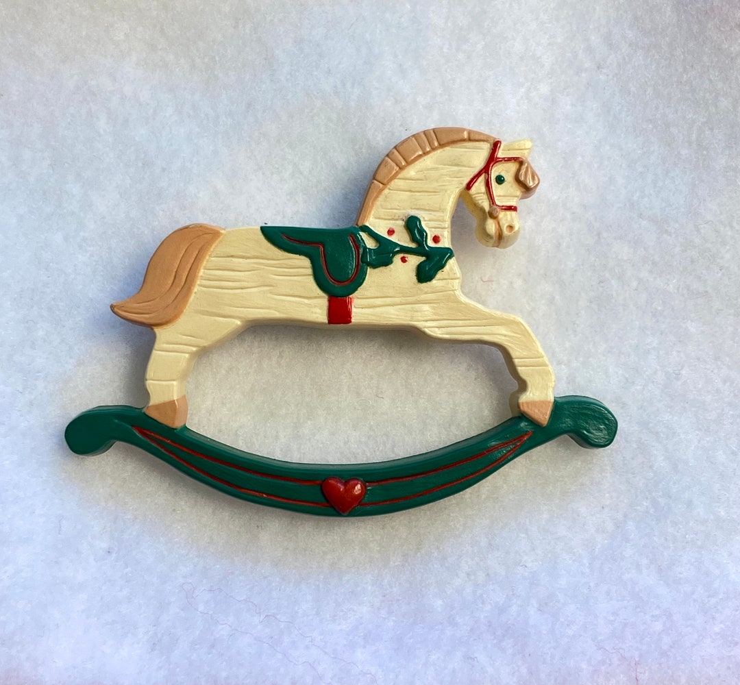 Vintage 1989 Hallmark Rocking Horse Pin Lapel / Hallmark Holiday ...