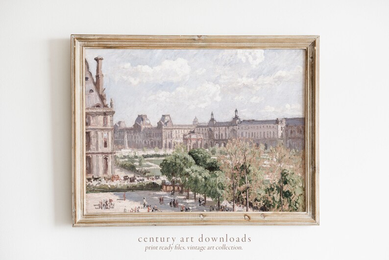 Paris City Scene | Vintage Printable Art Download | 19th Century Oil ...