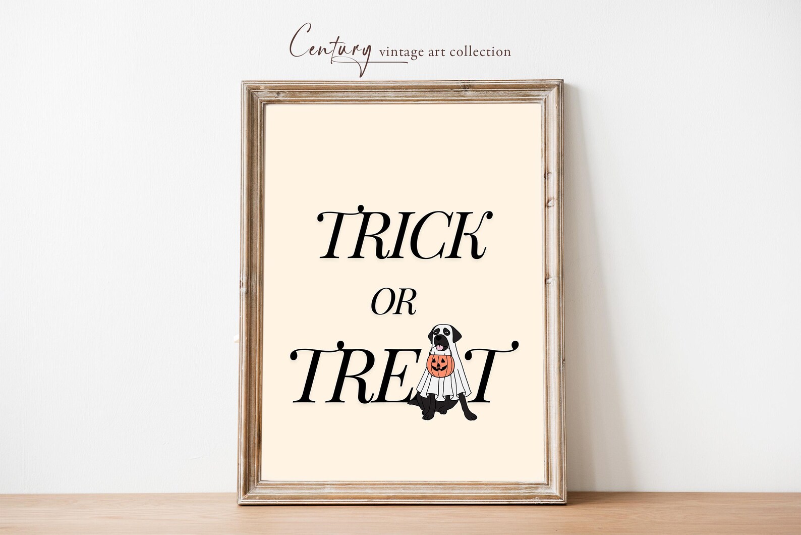 Dog Trick or Treat | Printable Art Download | Doggy Halloween Wall Art ...