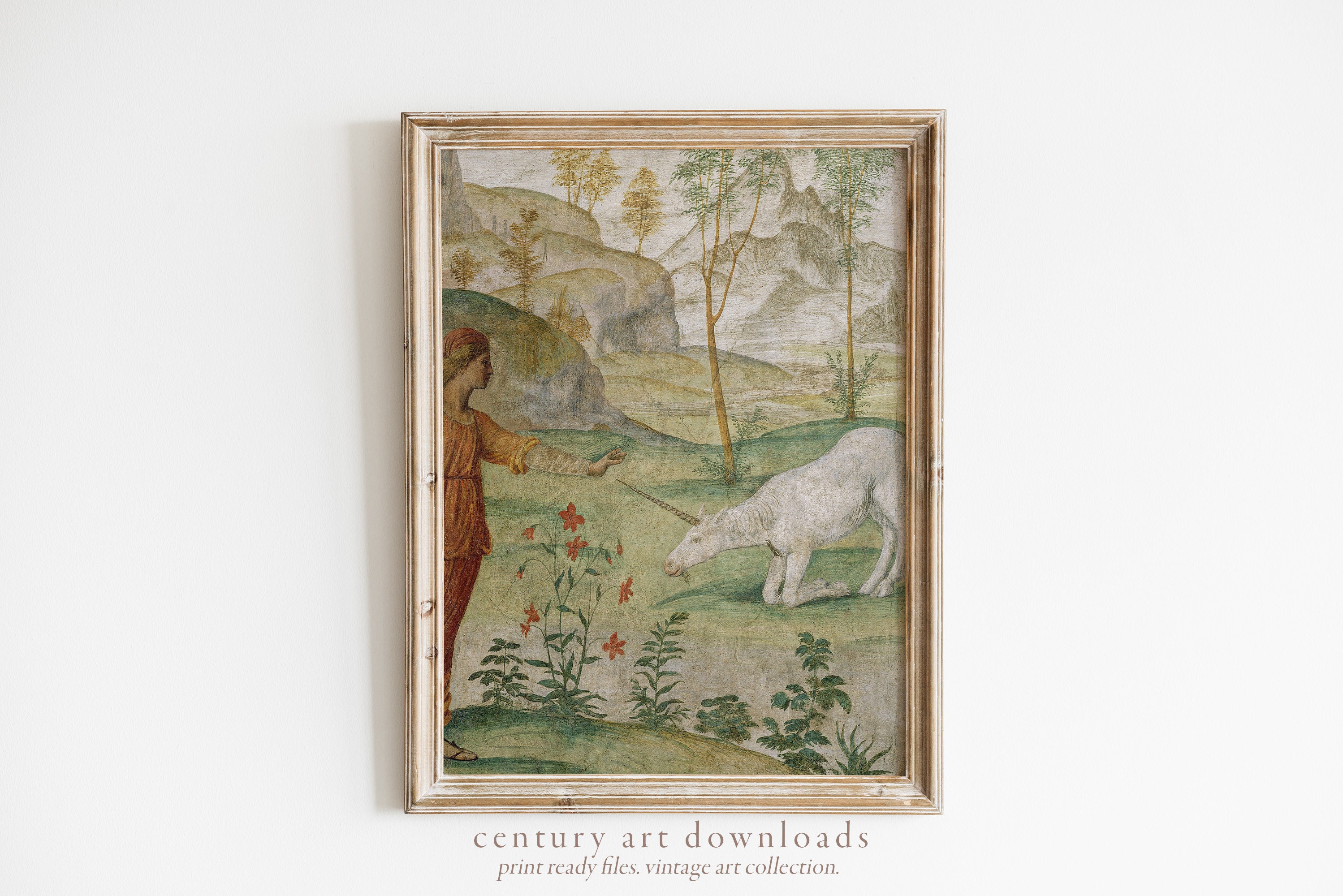 The Princess and the Unicorn | Vintage Printable Art Download | 16th ...