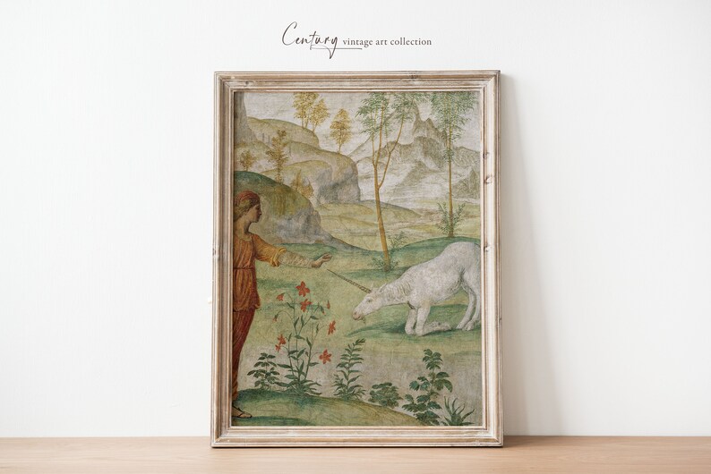 The Princess and the Unicorn Vintage Printable Art Download 16th ...