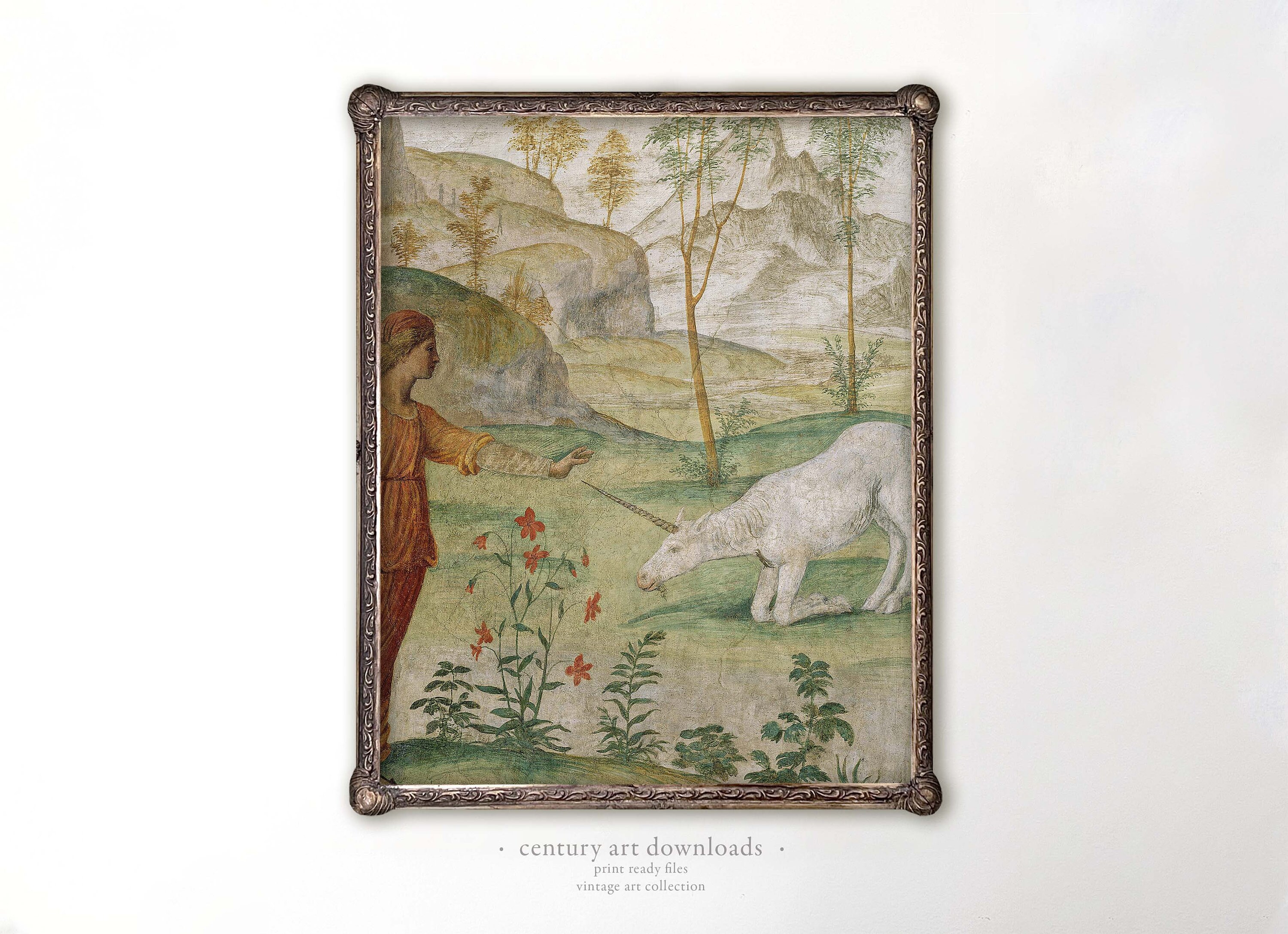 The Princess and the Unicorn | Vintage Printable Art Download | 16th ...