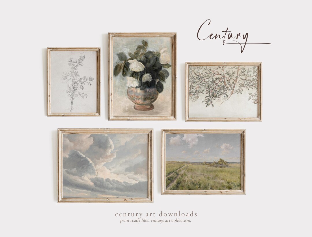 Rustic Timeless Art Gallery Bundle of Five Art Printables | Vintage Art ...
