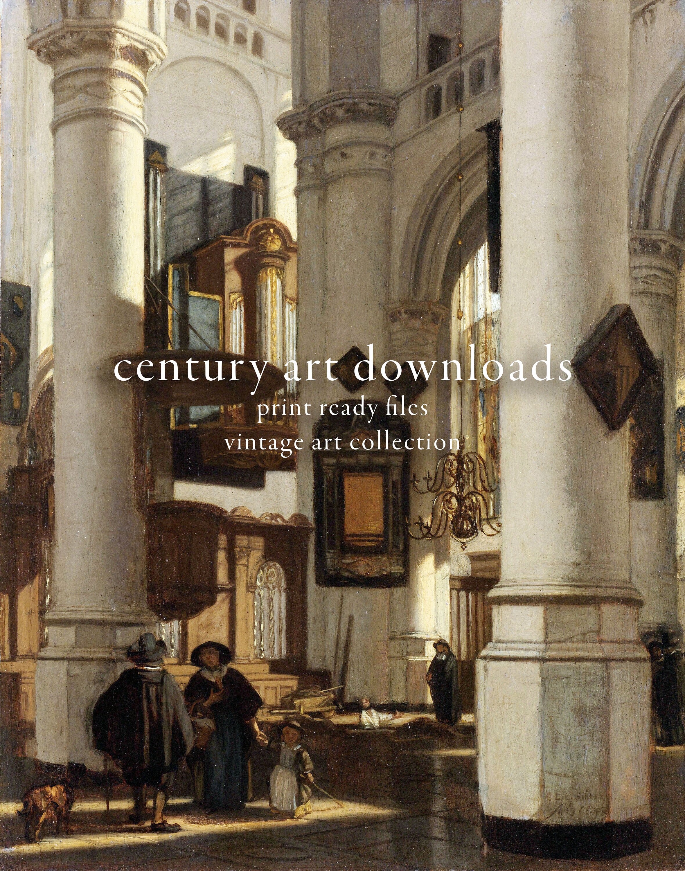 Vintage Printable Art Download | Interior of a Protestant Gothic Church ...
